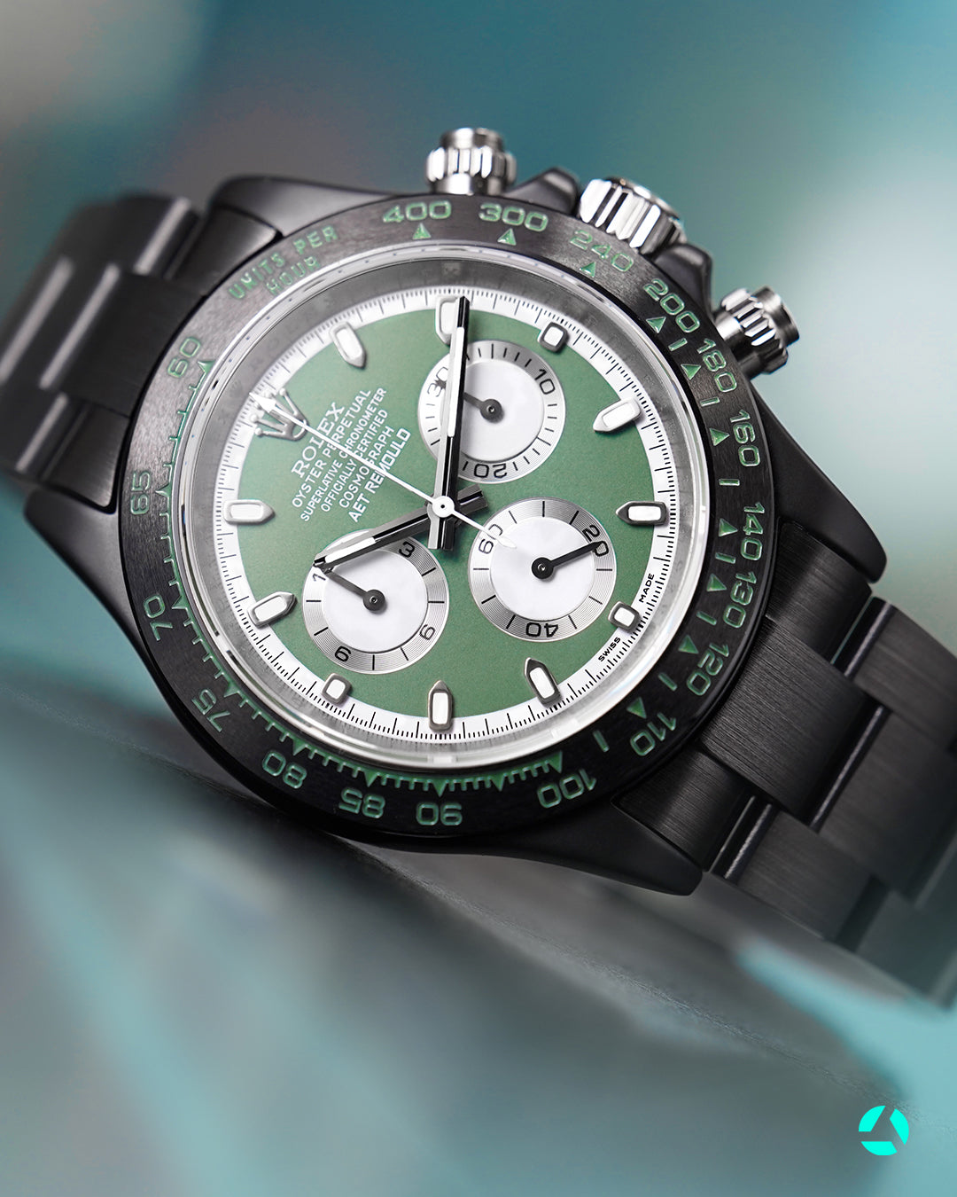 Rolex Daytona AET Remould KASHMIR GREEN BLACK CERAMIC | WORLDTIMER – AET REMOULD