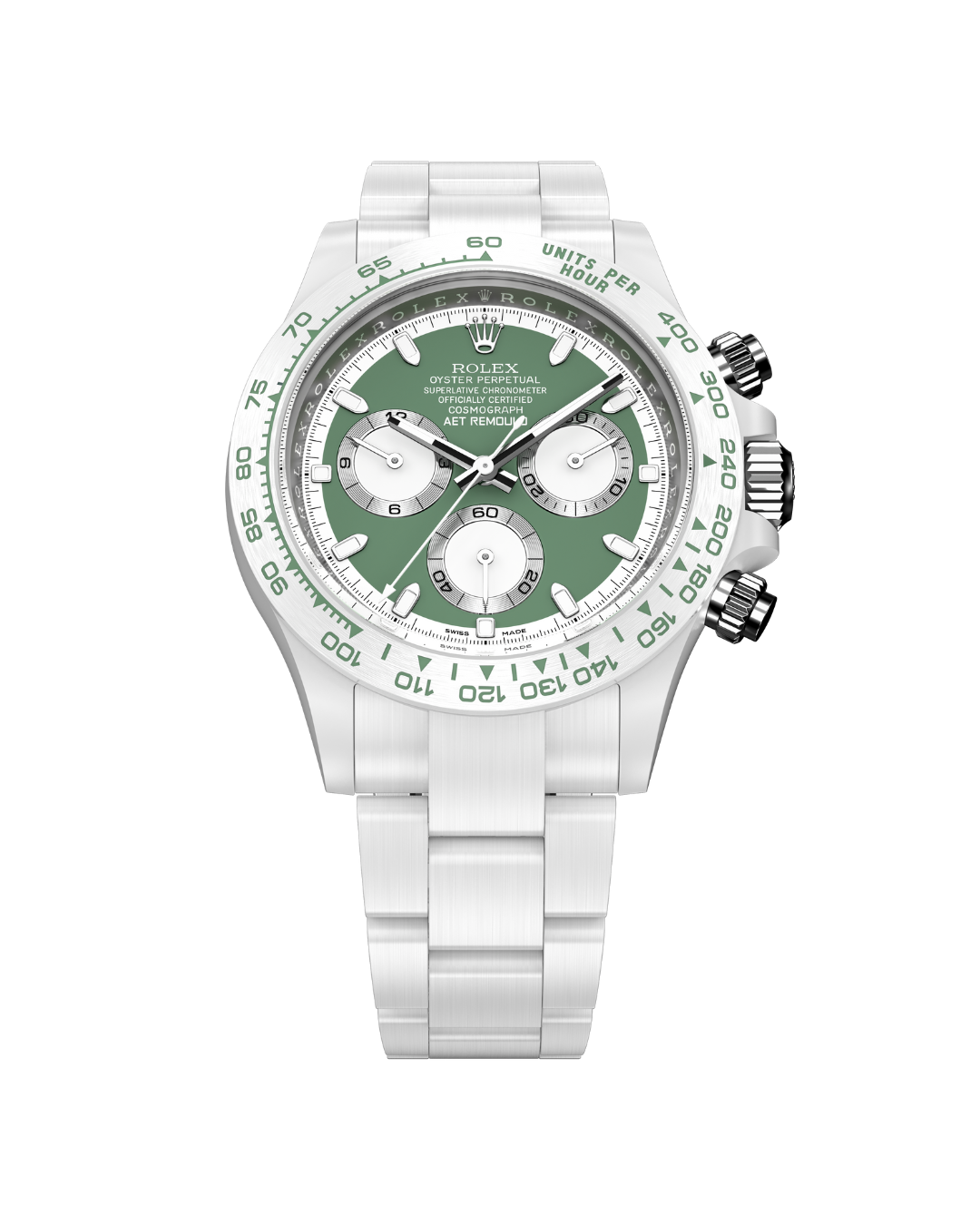 Rolex Daytona AET Remould KASHMIR GREEN WHITE CERAMIC | WORLDTIMER – AET REMOULD