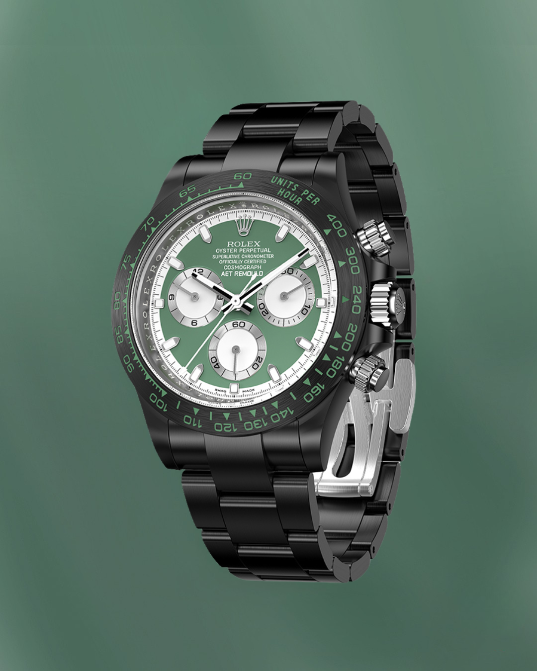 Rolex Daytona AET Remould KASHMIR GREEN BLACK CERAMIC | WORLDTIMER – AET REMOULD